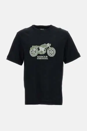 BARBOUR INTERNATIONAL T-shirt Stampa Piston - Nero