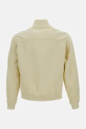 C.P. COMPANY Linen Blend Bomber Jacket - Beige