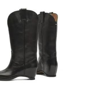 MAISON MARGIELA Heel-less Western High Boots - Black