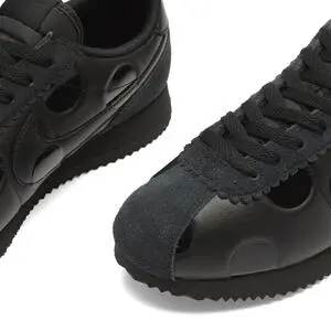 Nike Cortez Dot Embossed Leather Sneakers - Black
