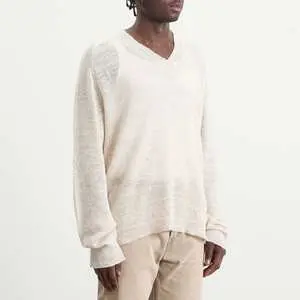 Our Legacy Linen Rue V-neck Jumper - Soft Ecru