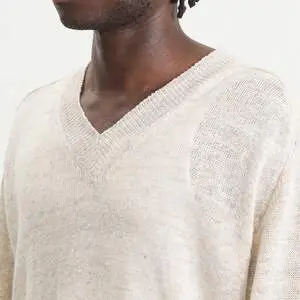 Our Legacy Linen Rue V-neck Jumper - Soft Ecru