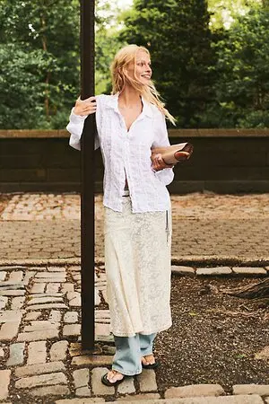 Free People Intimately Sheer Emotion Midi Slip Skirt - Tea