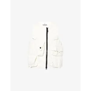 Stone Island Compass-badge Ripstop Utility Cotton-blend Gilet - Ivory