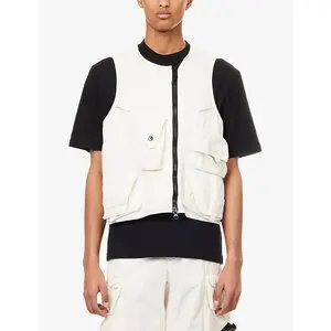 Stone Island Compass-badge Ripstop Utility Zip-up Cotton-blend Gilet