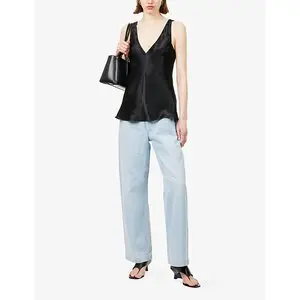 AGOLDE X Maria Mcmanus Deep V-neck Satin Tunic Top