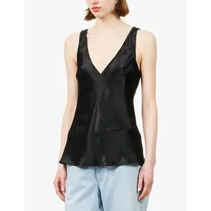 AGOLDE X Maria Mcmanus Deep V-neck Satin Tunic Top