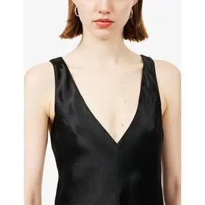 AGOLDE X Maria Mcmanus Deep V-neck Satin Tunic Top