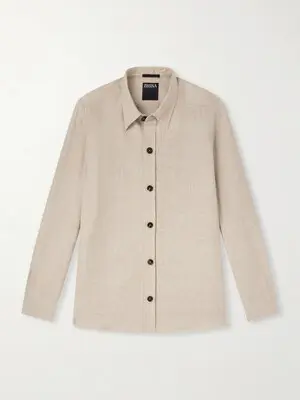 ZEGNA Zegna - Cashmere, Linen And Silk-Blend Overshirt - Men - Neutrals - S
