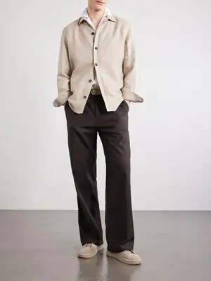 Zegna Cashmere, Linen And Silk-blend Overshirt - Neutrals