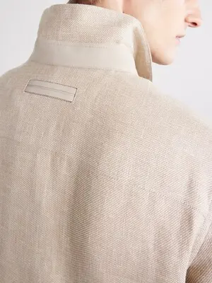 Zegna Cashmere, Linen And Silk-blend Overshirt - Neutrals