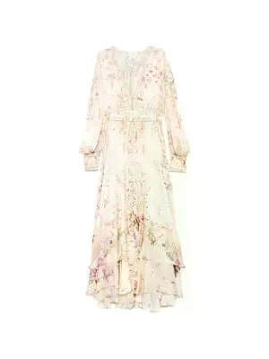 Camilla Adorned In Aranjuez Floral-print Maxi Dress - Neutrals