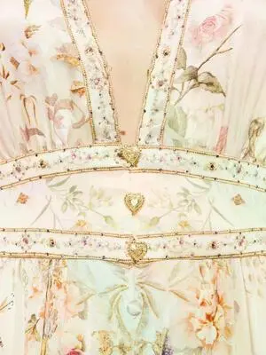 Camilla Adorned In Aranjuez Floral-print Maxi Dress - Neutrals