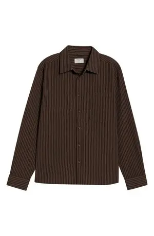 PERCIVAL Clancy Stripe Cotton Button-up Shirt - Brown