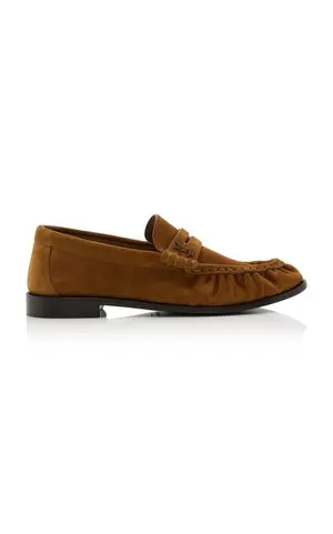 Saint Laurent Le Loafer Suede Penny Loafers - Brown