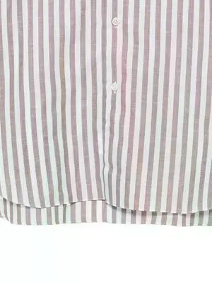 BARBA NAPOLI Striped Long-sleeve Shirt - Brown