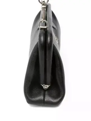 VIVIENNE WESTWOOD Grained Leather Shoulder Bag With Orb Plaque