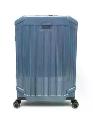 PIQUADRO 4-wheel Ribbed Suitcase - Blue
