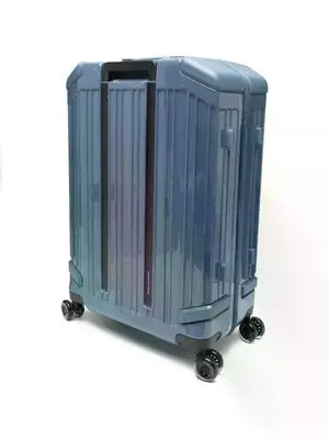 PIQUADRO 4-wheel Ribbed Suitcase - Blue