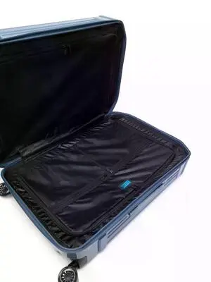 PIQUADRO 4-wheel Ribbed Suitcase - Blue