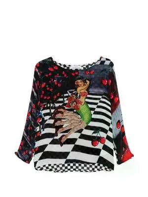The Artistylist Graphic-print Checkered Blouse