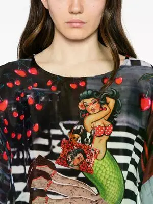 The Artistylist Graphic-print Checkered Blouse