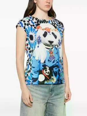 The Artistylist Panda-print Cotton T-shirt