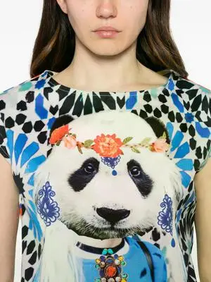 The Artistylist Panda-print Cotton T-shirt