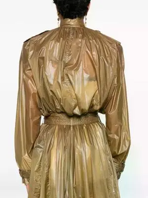 Saint Laurent Lavallière Double-breasted Belted Trench Coat - Neutrals