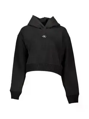 Calvin Klein Patch Cropped Hoodie - Black
