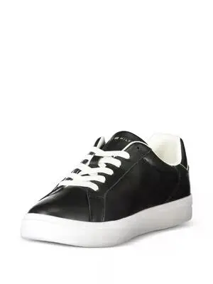 Tommy Hilfiger Logo-print Leather Sneakers - Black