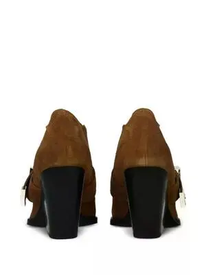 Versace Buckle-strap Suede Ankle Boots