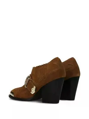 Versace Buckle-strap Suede Ankle Boots