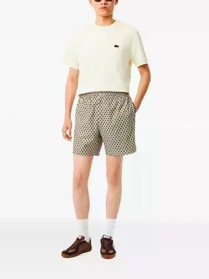 Lacoste Geometric-print Shorts - Neutrals