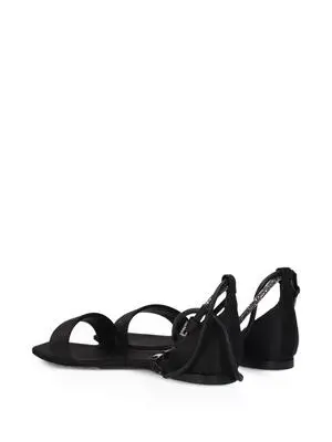 Max Mara Crystal-embellished Satin Sandals