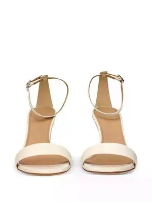 Off-White Sculpted-heel Leather Sandals - Neutrals