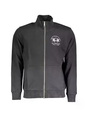 LA MARTINA Logo-embroidered Zip-up Sweatshirt - Black
