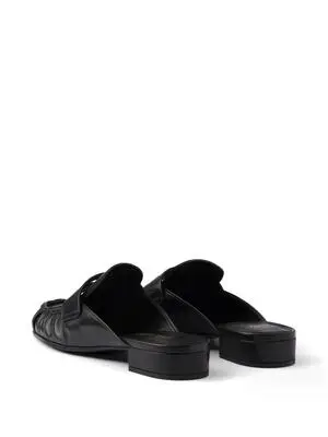 Prada Leather Mules - Black
