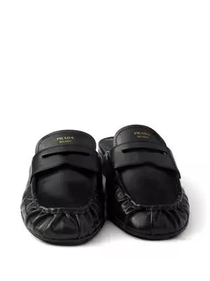 Prada Leather Mules - Black