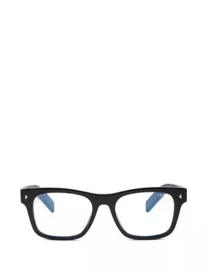 Prada Sunglasses With Metal Plaque - Black
