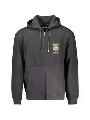 Guess Logo-embroidered Zip-up Hoodie