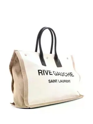 Saint Laurent Rive Gauche Shopper Large Tote Bag - Neutrals