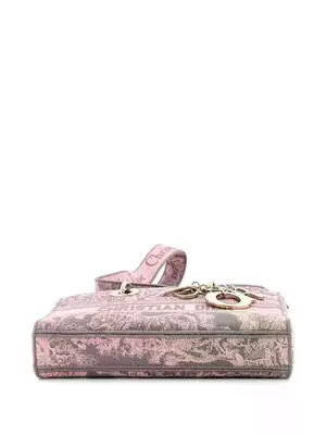 Dior Lady D-joy Embroidered Canvas Satchel Medium - Grey