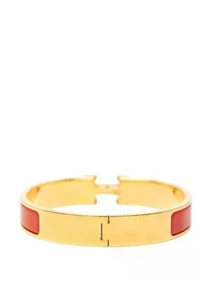 Hermès Narrow Enamel Clic H Bracelet Pm - Gold