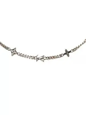 LOUIS VUITTON Brass Monogram Row Necklace