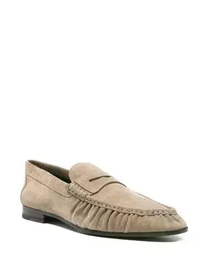 Tagliatore Gathered-detail Loafers - Neutrals