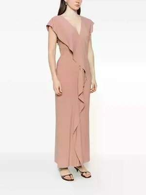 Patrizia Pepe Ruffled V-neck Maxi Dress