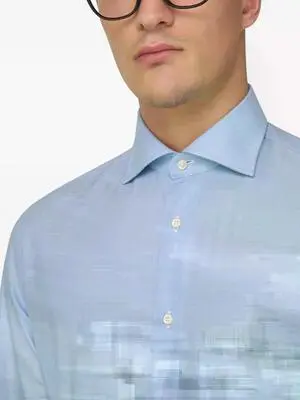 Boggi Milano Windsor Collar Houndstooth Shirt