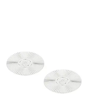 Christofle Set Of 2 -plated Palmettes Coasters - Silver