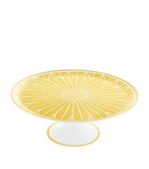 Christofle Porcelain Malmaison Riviera Cake Stand - Yellow